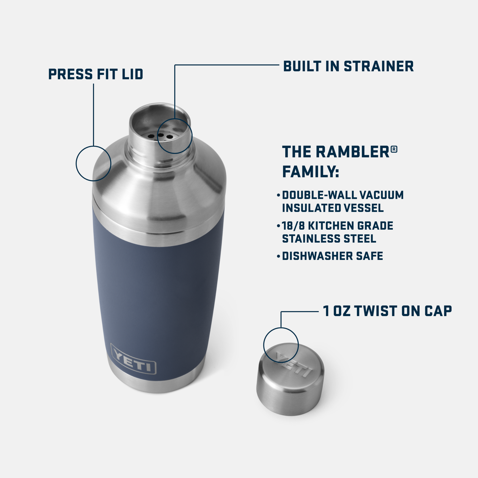 YETI 20 oz Cocktail Shaker